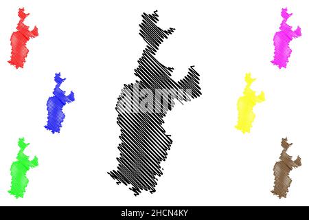 Sabarkantha district (Gujarat State, Republic of India) map vector ...