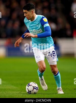 Derby County's Luke Plange during the Sky Bet Championship match at ...