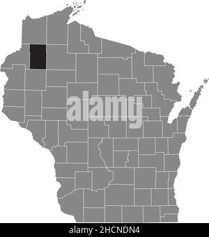 Washburn County (Wisconsin) outline map set Stock Vector Image & Art ...