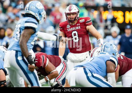 South Carolina quarterback Zeb Noland warms up before the start of an ...