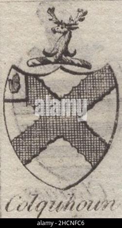 Colquhoun coat of arms, crest, and motto from the book ' A history of ...