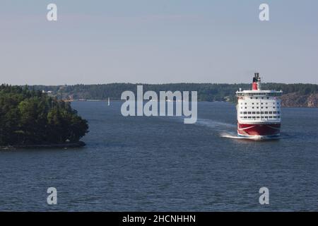 Viking line ferry Amorella passing through the archipelago around ...
