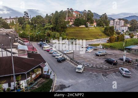 Aerial view of Cameron Highlands of Malaysian plantations. Fields ...