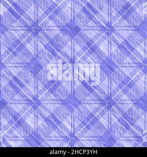 Peri purple diagonal tartan color of the year seamless pattern texture. Tonal gingham, grunge ...