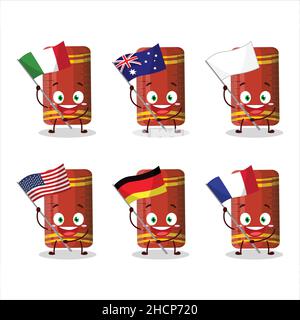 Red ruler cartoon character bring information board. Vector ...