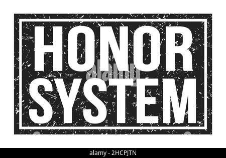HONOR SYSTEM, words written on red rectangle stamp sign Stock Photo - Alamy
