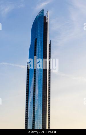 Dubai D1 Tower Business Bay Bridge aerial view aerial photo Stock Photo ...
