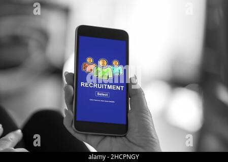 Smartphone screen displaying a recruitment concept Stock Photo - Alamy
