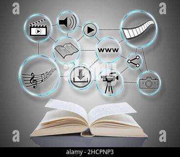 open book, social networking concept Stock Photo - Alamy
