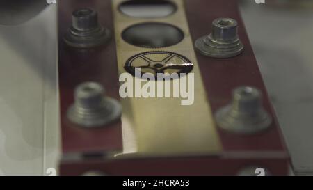 Evident action of the laser at engraving of a souvenir overlay Stock ...