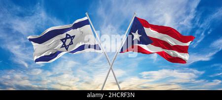 Israel and Puerto Rico, symbol of country. Israeli vs Rican national ...