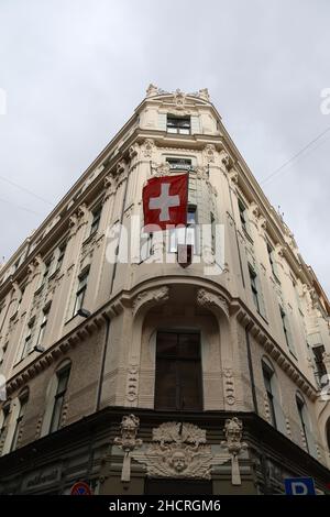 The Swiss Embassy at Smilsu Street in Riga Stock Photo - Alamy