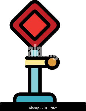 Railway indicator icon. Outline railway indicator vector icon for web ...