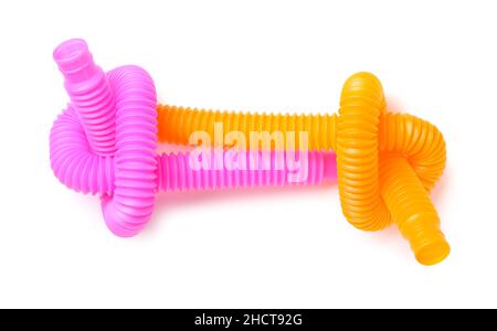 Different Pop Tubes on white background Stock Photo - Alamy