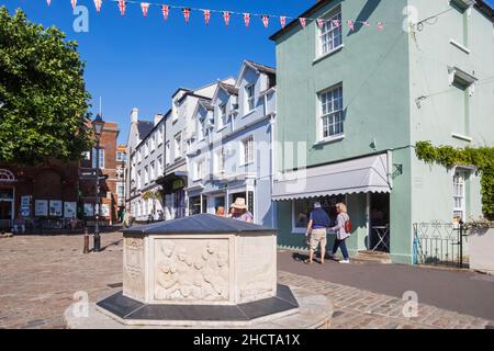 England, Dorset, Bridport, Bucky Doo Square, The Octagonal Shaped Stone ...