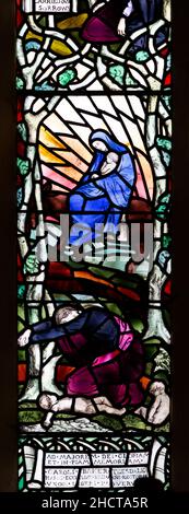 Stained glass window by Mary Lowndes; Jesus foretelling the destruction ...