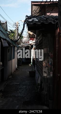Typical unseengreen Back Alley in Bangkok Thailand Stock Photo - Alamy