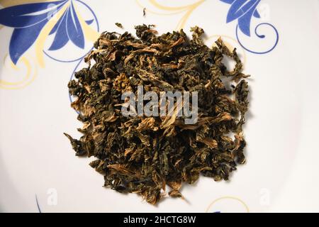 Gundruk or non-salted, fermented and dried Raayo Saag (mustard leaf) of ...