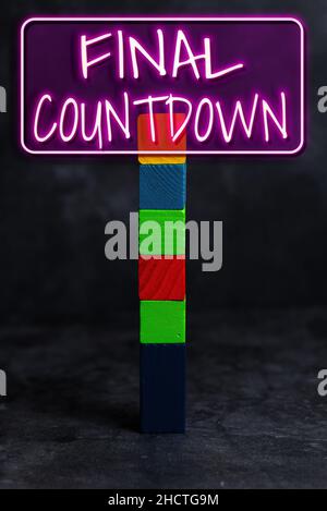 Writing displaying text Final Countdown, Concept meaning Last moment of ...