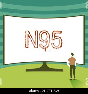 Hand writing sign N95. Business approach personal protective equipment ...