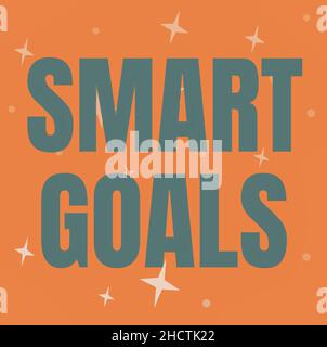 Text sign showing Smart Goals. Conceptual photo mnemonic used as a ...
