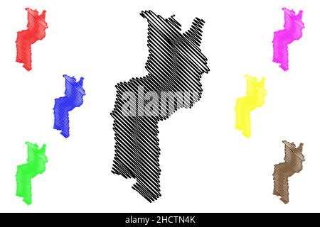 Saitual district (Mizoram State, Republic of India) map vector ...