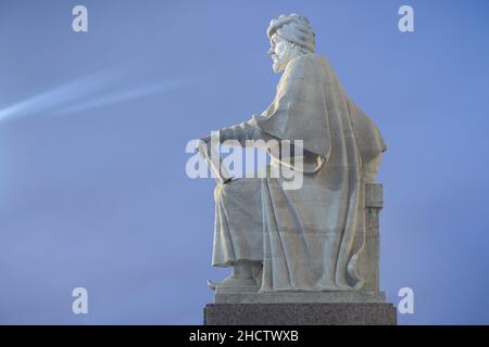 CORDOBA, SPAIN-DECEMBER 25, 2021: Statue of Ibn Rushd (Averroes), "The ...