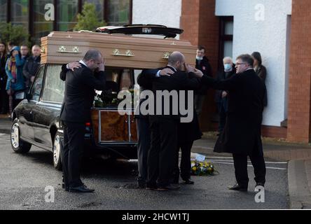 The coffin of Peter (Petey) McNamee being carried in the graveyard the ...