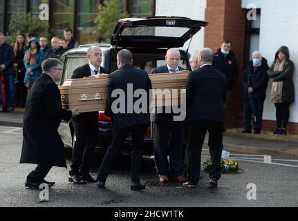 The coffin of Peter (Petey) McNamee being carried in the graveyard the ...