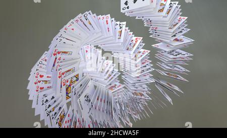 3d render Poker cards falling Stock Photo - Alamy