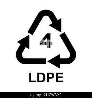 Plastic recycling symbol LDPE 4. Plastic recycling code LDPE 4, vector ...