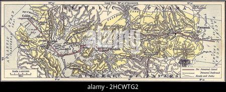 Cross section map in 1911 detail, from- Panama Canal relief and cross ...