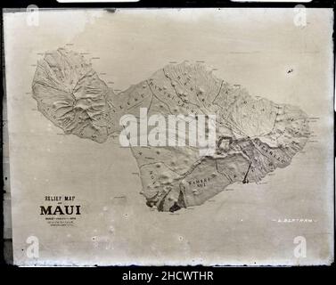 Relief Map of Maui (b Stock Photo - Alamy