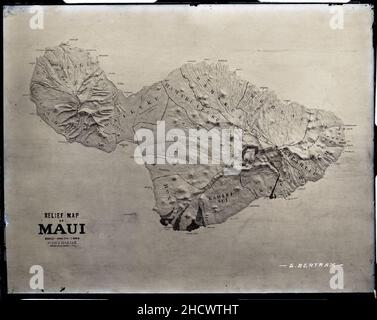 Relief Map of Maui (a Stock Photo - Alamy