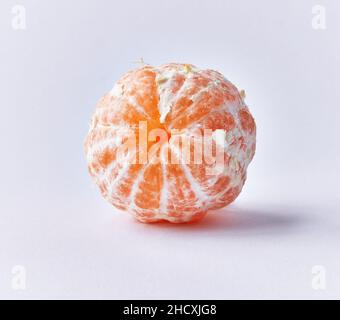 Single peeled tangerine isolated over white background Stock Photo - Alamy