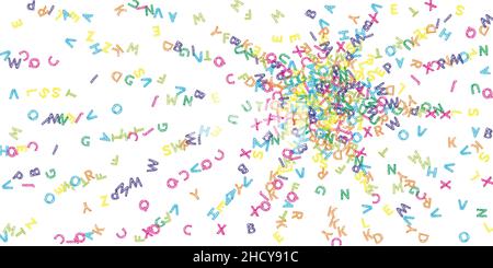 falling colorful letters english alphabet background design Stock ...