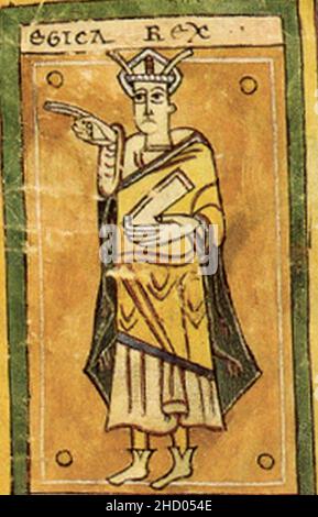 Reyes visigodos Codex Vigilanus - Égica Stock Photo - Alamy