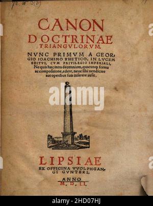 Rheticus Canon doctrinae triangulorum Stock Photo - Alamy