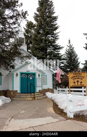 Small house on a flag - New Zealand Stock Photo - Alamy