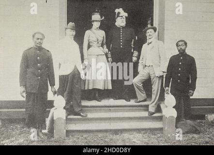 Richard Seddon and wife at the openinig of the Tongan parliament Stock ...