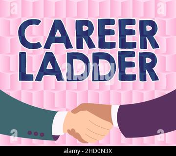 Hand writing sign Career Ladder. Internet Concept Job Promotion ...