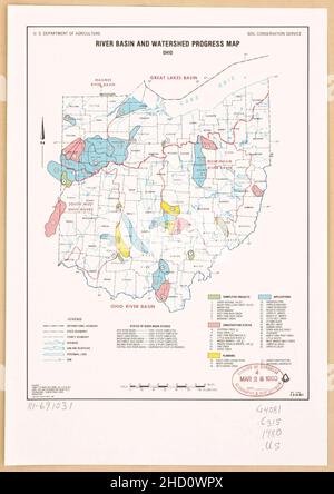 River basin and watershed progress map, Ohio Stock Photo - Alamy