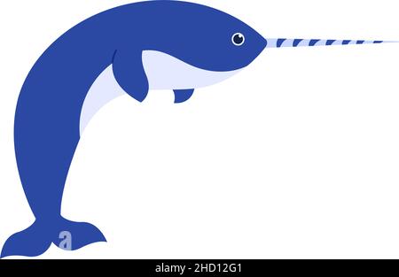 Narwhal Marine Animal Cartoon Colored Clipart Stock Vector Image & Art ...
