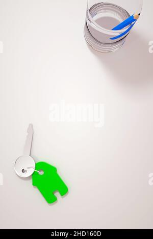 Key with a House Keychain for a new Home Extremely detailed and ...