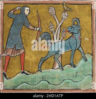 RochesterBestiary detail Bonnacon Stock Photo - Alamy