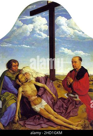 'Pietà' by Rogier van der Weyden is a 15th-century painting depicting ...