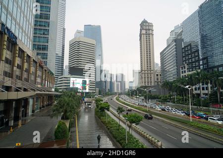Sudirman Street, Bundaran HI, Office Building, Jakarta City, Indonesia ...