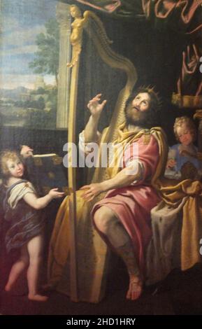 'Roi David jouant de la Harpe' (King David playing the harp) by ...