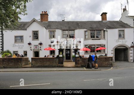 The Dockray Hall pub, Penrith town, Cumbria, England, UK Stock Photo ...