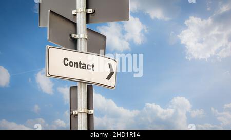 Street Sign the Direction Way to Contact Stock Photo - Alamy